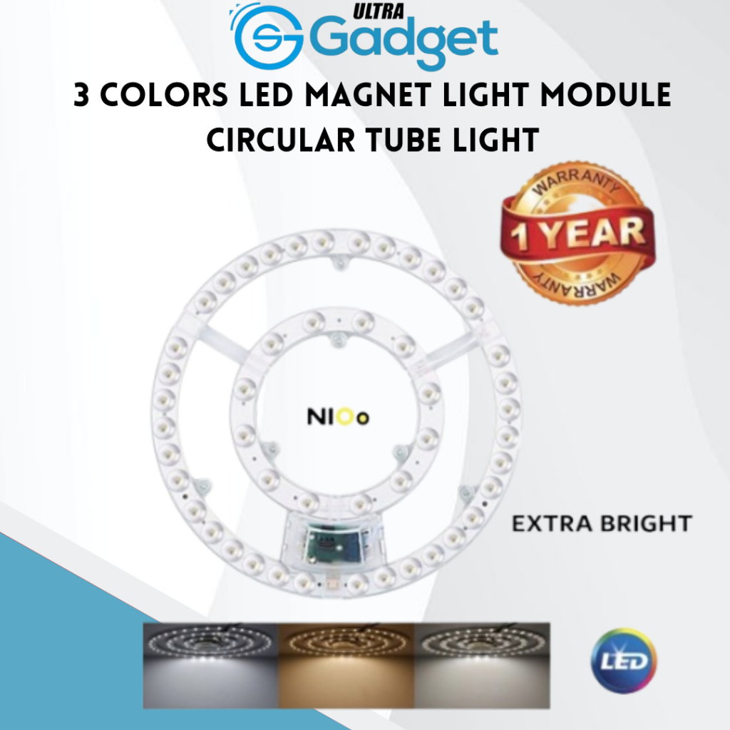 3 Colors LED Magnet Light Module Circular Tube Light Replace Ceiling ...