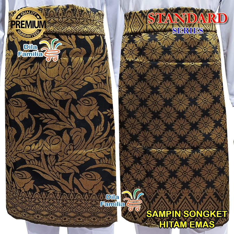 HITAM Sampin Nikah Songket Woven Ready to Sew 2 Meters Exclusive Side ...