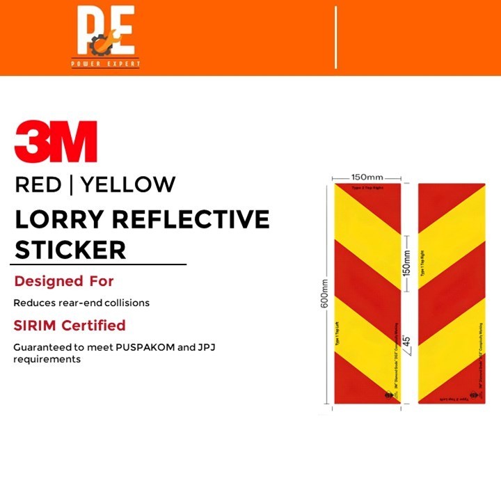 3M DIAMOND GRADE LORRY HORIZONTAL REFLECTIV LABLE STICKER ( JPJ SIRIM ...