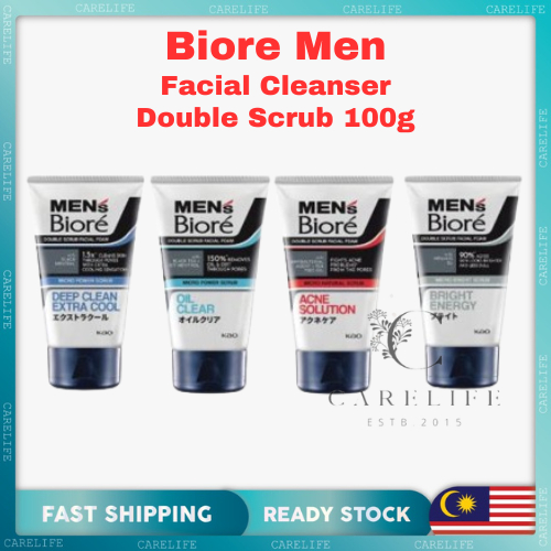 (100g) MEN ́S BIORE Biore Men Double Scrub Facial Foam | Shopee Singapore