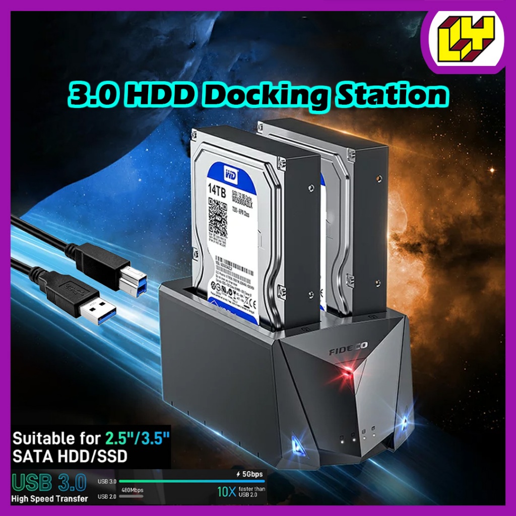 Fideco Dual SSD And HDD Docking External Hard Drive Docking Station ...