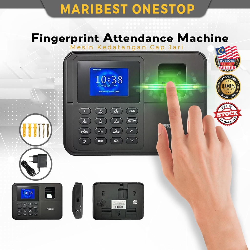 Biometric Fingerprint Attendance Punch Card Machine English Version ...