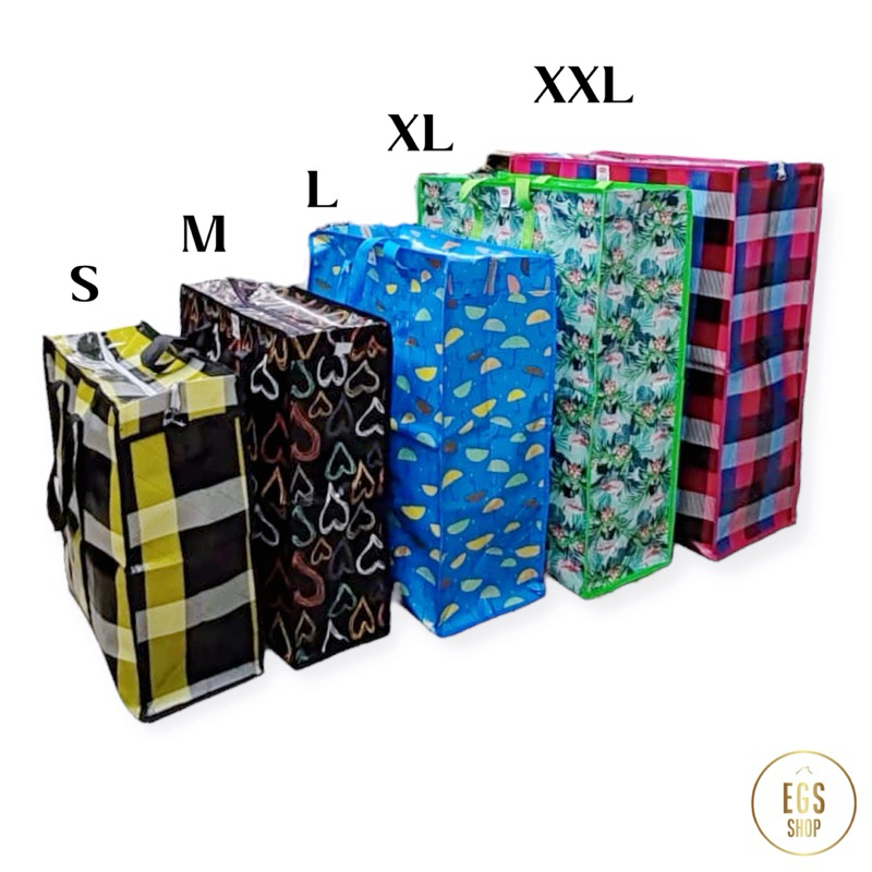 ( Random ) S-XXL Size Beg Guni Laundry/ Zip Bag/ Laundry Bag/ Packing ...