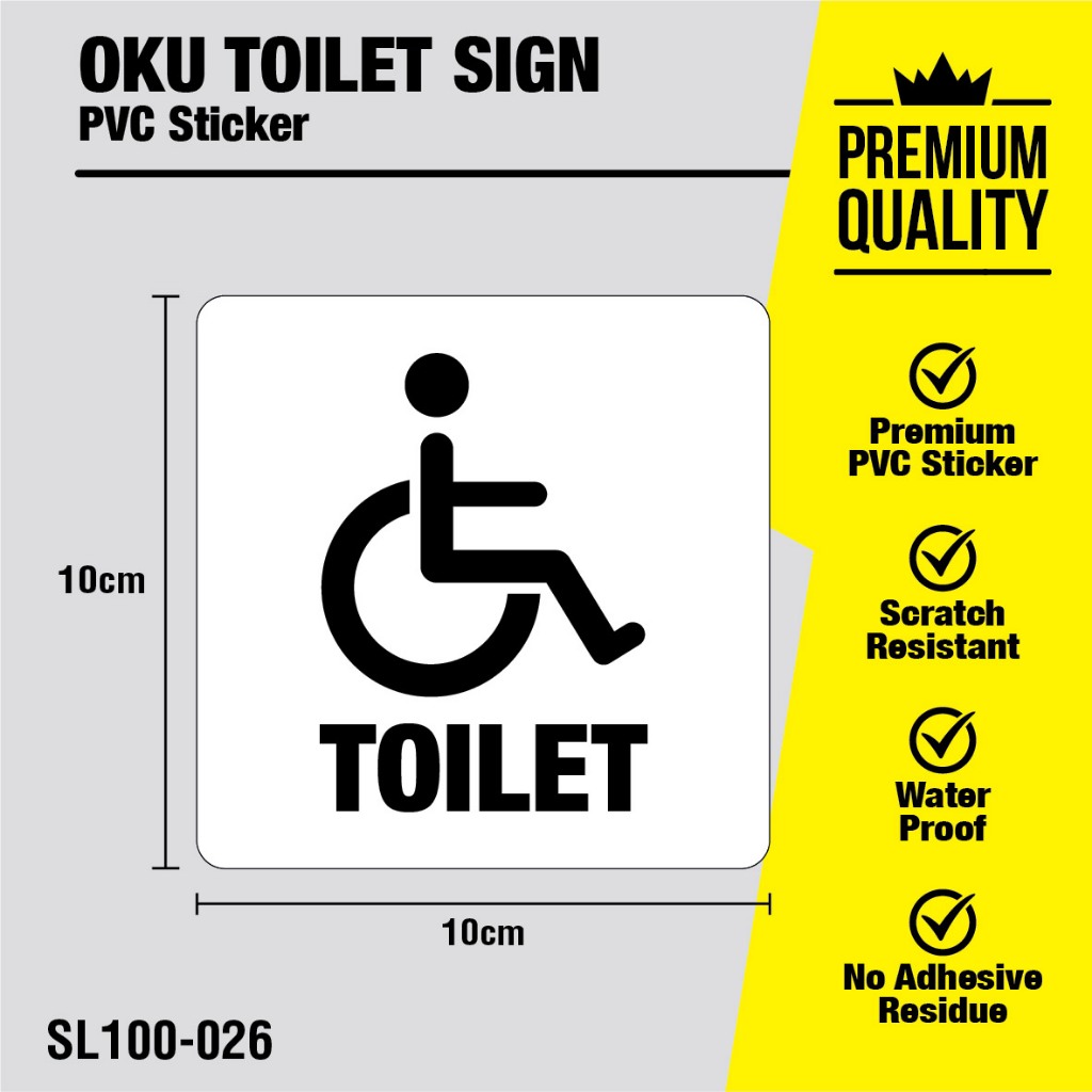 Signage for OKU Toilet / Tandas OKU Signage (10cm x 10cm) | Shopee ...