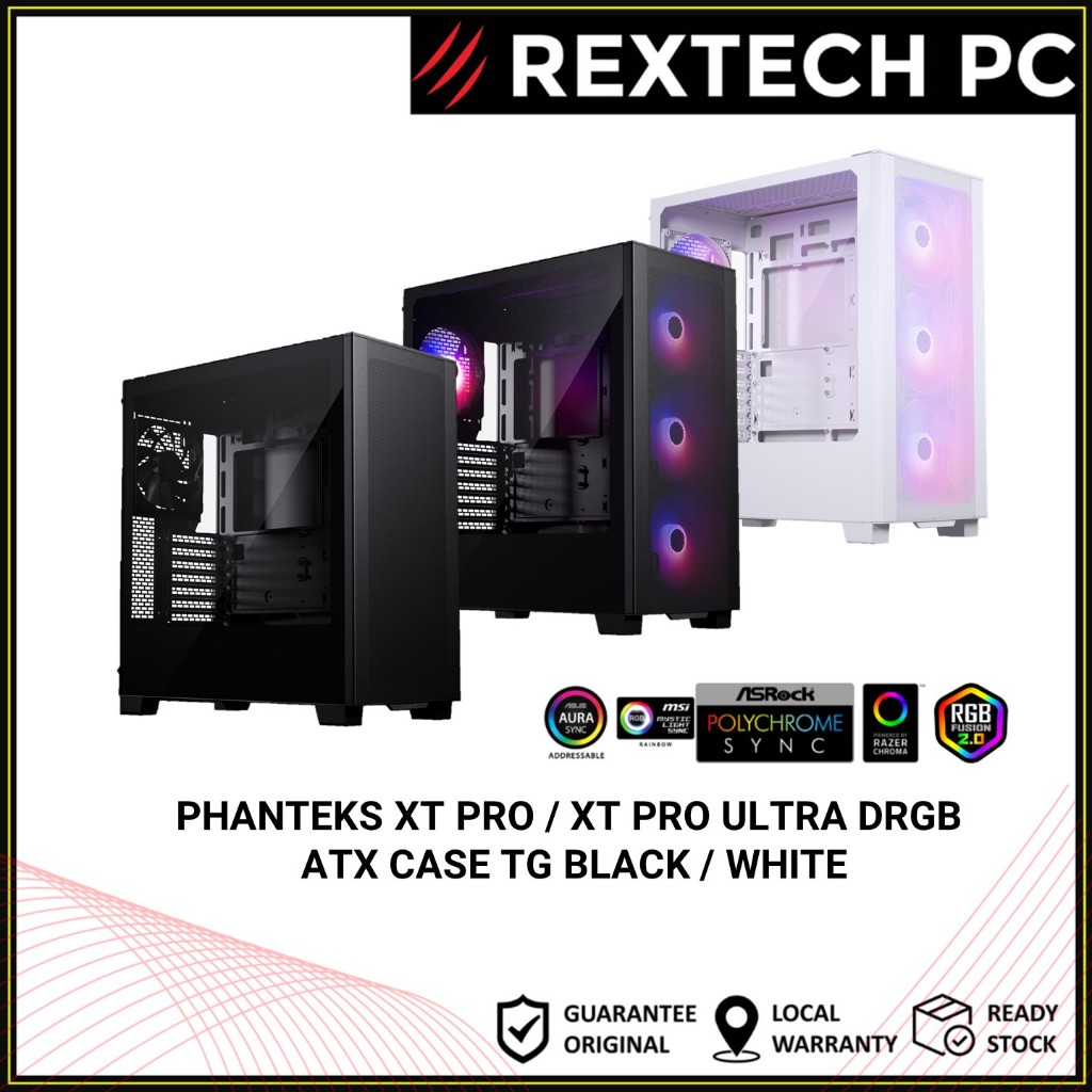 PHANTEKS XT PRO / XT PRO ULTRA DRGB MID-TOWER ATX CASE TG BLACK / WHITE ...
