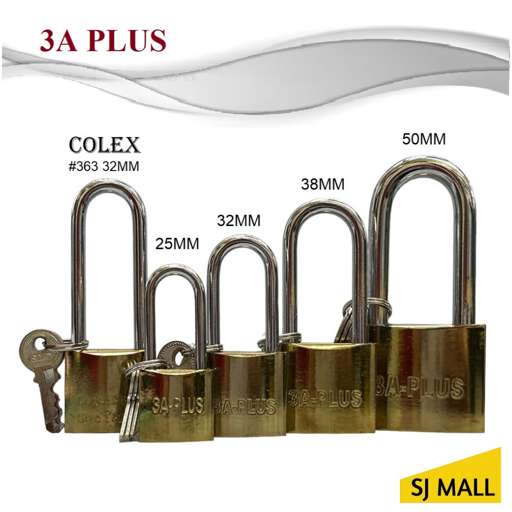 3A PLUS LONG SHACKLE BRASS PADLOCK [SJ MALL] PAD LOCK | Shopee Singapore
