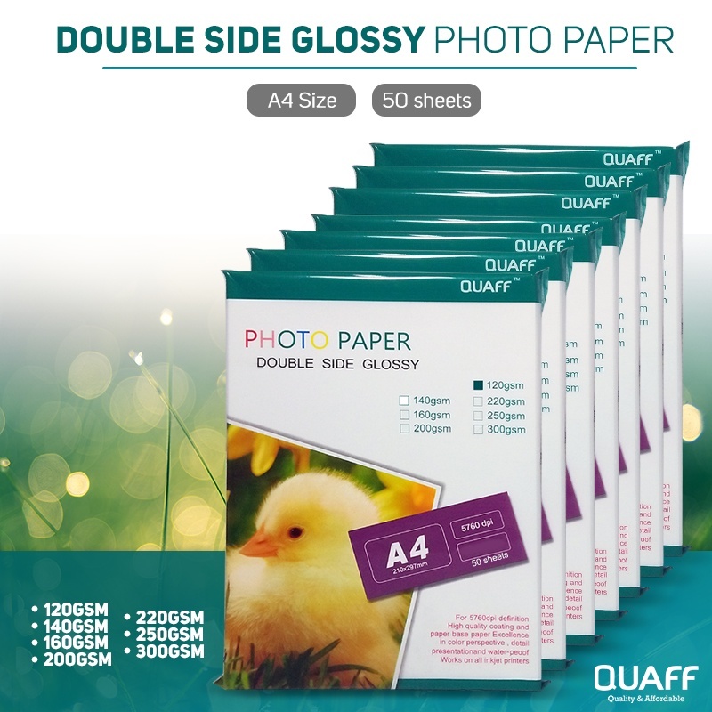A4 Double Sided Glossy Waterproof Photo Paper 100-300gsm 50sheets ...