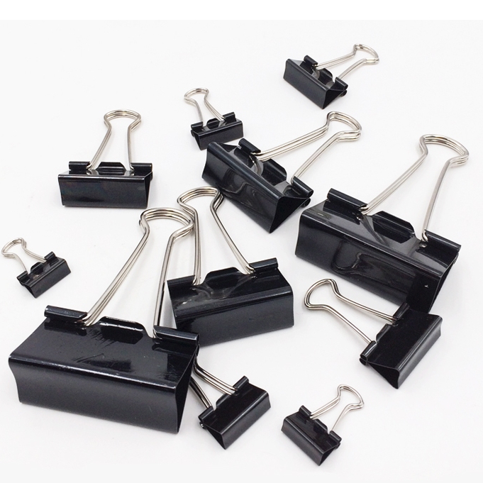 12PCS BINDER CLIP/DOUBLE CLIP Black Dovetail Clip Binder Paper Clip ...
