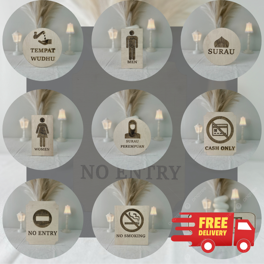 Sign Tandas No Smoking Surau Wifi Arah Sign Dilarang Merokok Toilet ...