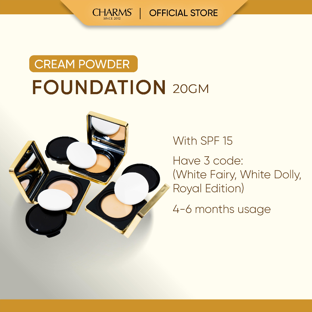 CHARMS New Look Cream Powder Foundation 20GM Suci & Halal | Shopee ...