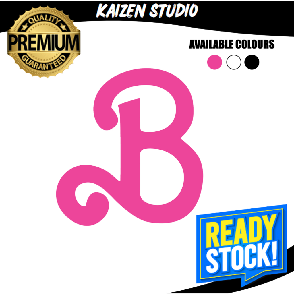 KAIZEN STUDIO Barbie B Font Sticker Logo Vinyl Outdoor Cutting Sticker ...
