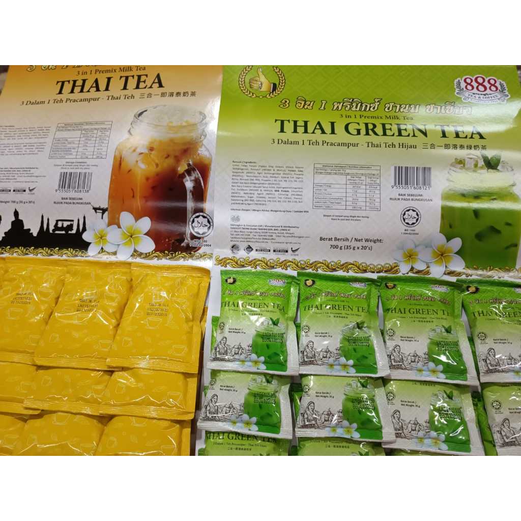 888 Thai Milk Tea & Thai Green Tea 35g per Sachet | Shopee Singapore