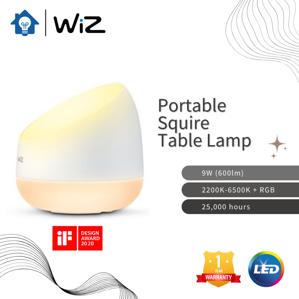 Philips WiZ Color Portable Squire / Hero Table Lamp ( 2200K - 6500K ...