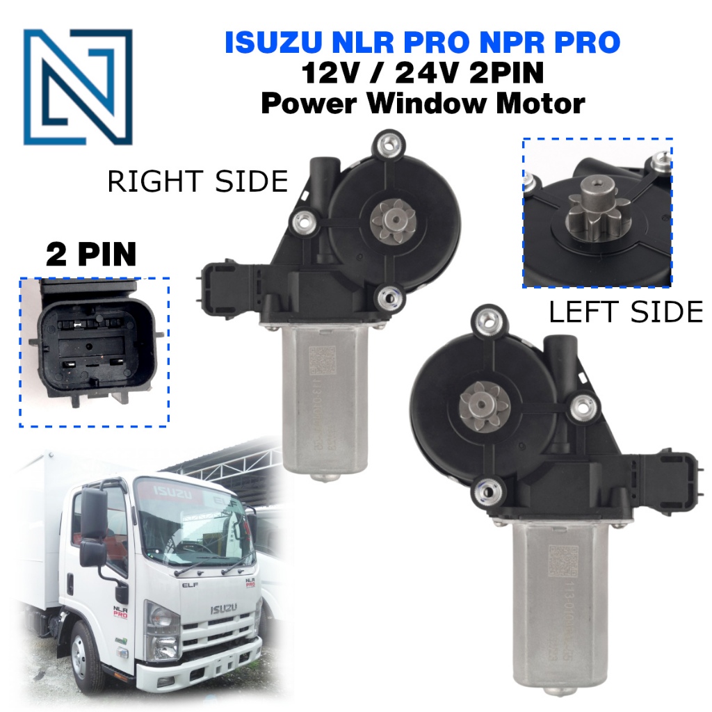 ISUZU NLR PRO NPR PRO 12V / 24V 2 PIN Power Window Motor Motor Cermin ...