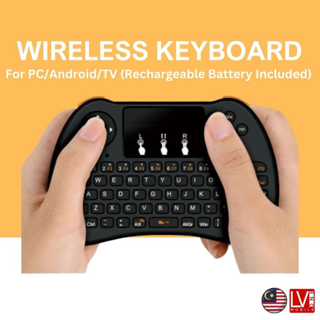 Mini Wireless Keyboard 2.4G with Touchpad Handheld for PC/ Android/ TV ...
