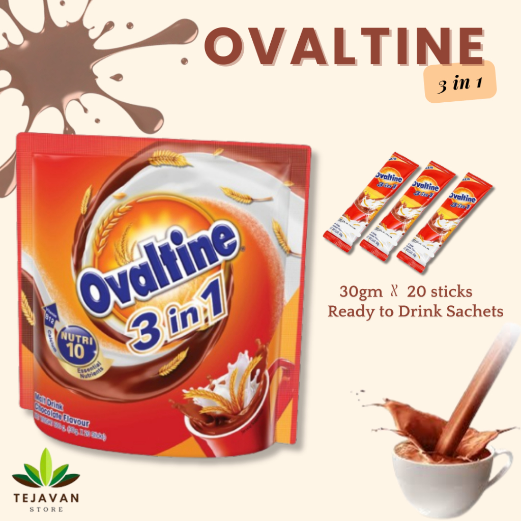 Ovaltine to Drink 3 in 1, ready to Drink in a pack of 3 in 1 | 20 ...