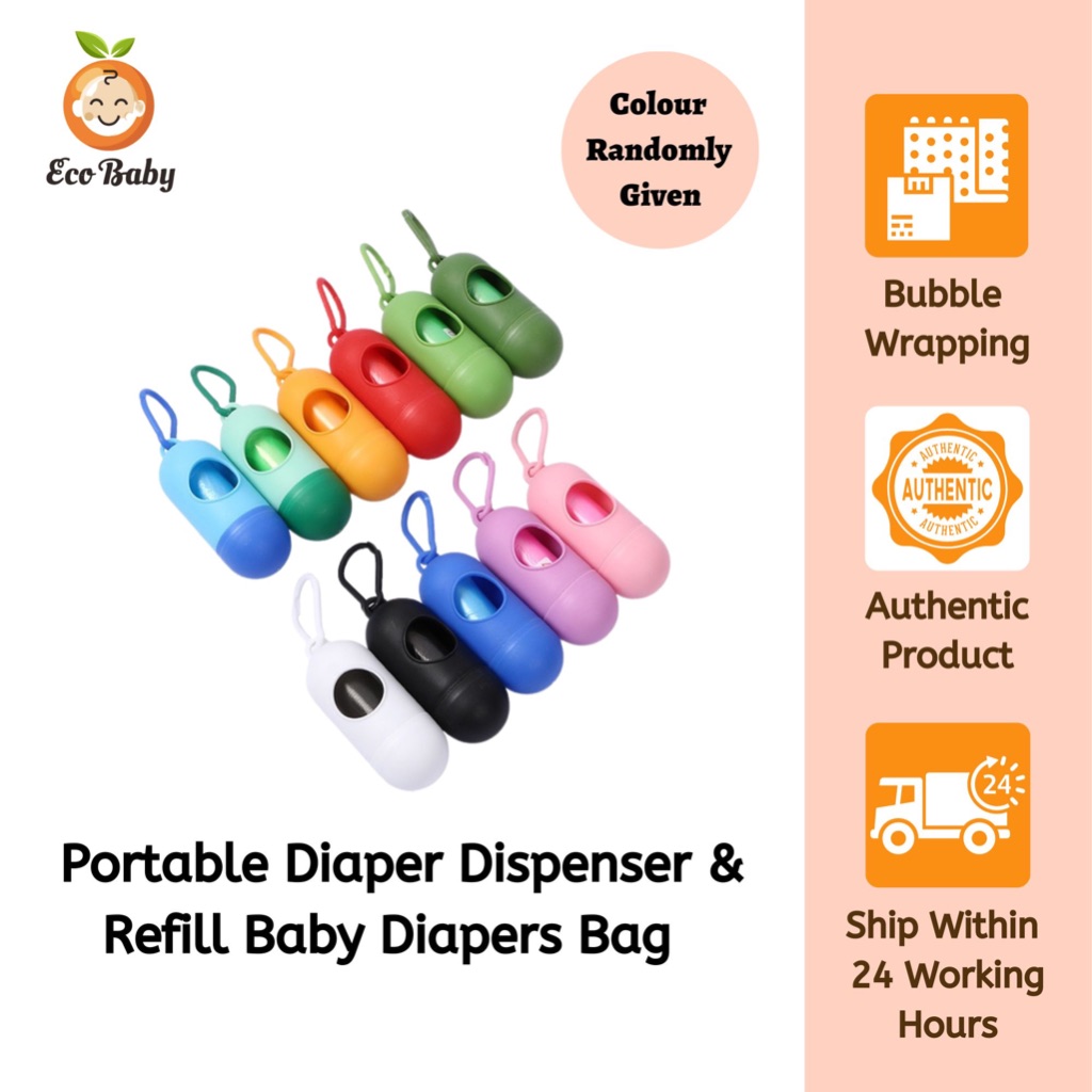 Portable Diaper Disposal Plastic Dispenser & Refill Rol Diaper Bag ...