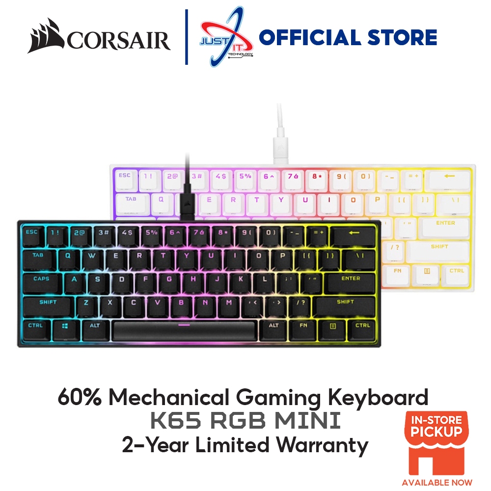 CORSAIR K65 RGB MINI 60% Mechanical Gaming Keyboard - Cherry MX Speed ...