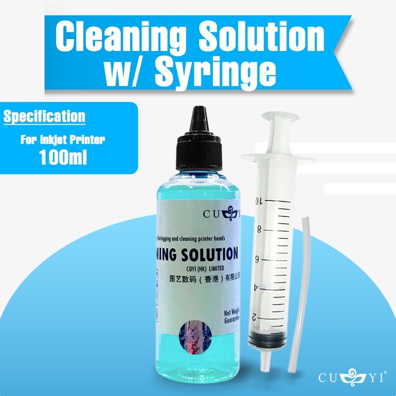 CUYI Cleaning Solution For Inkjet Printer & Syringe With Hose Bundle ...