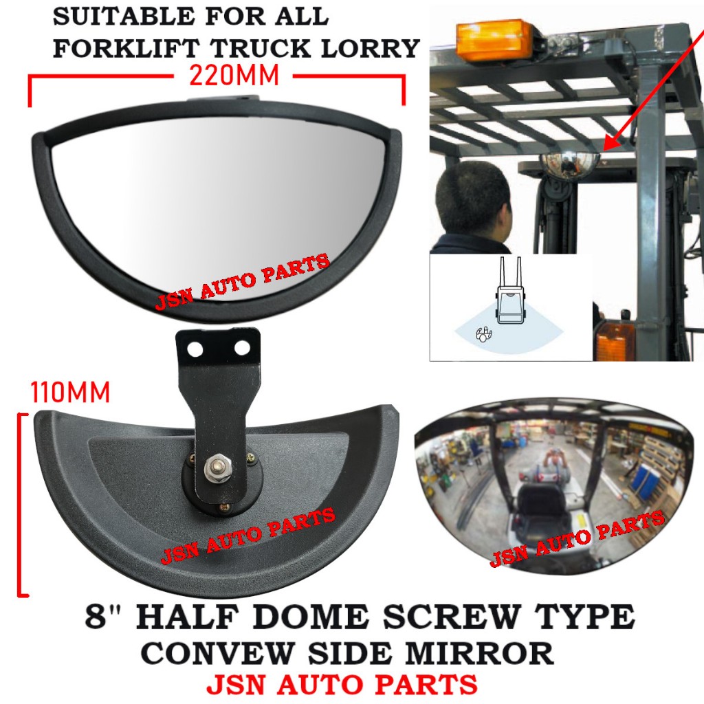 8" HALF DOME SCREW TYPE CONVEX MIRROR FOR FORKLIFT TRACTOR | Shopee ...