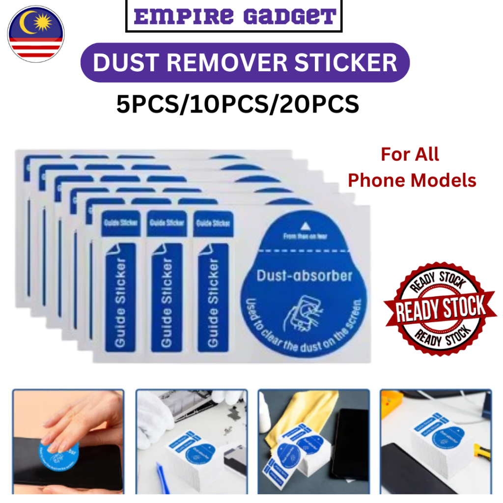 [5/10/20 Pcs] Dust Remover Sticker Screen Cleaning Wipes Guide Sticker ...