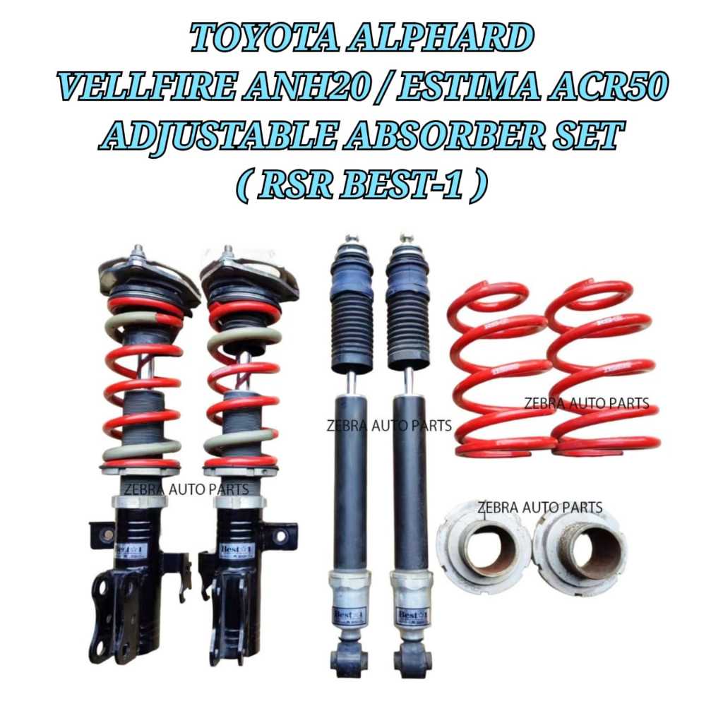 Adjustable Absorber Set RSR Best-1 Toyota Alphard Vellfire ANH20 Estima ...