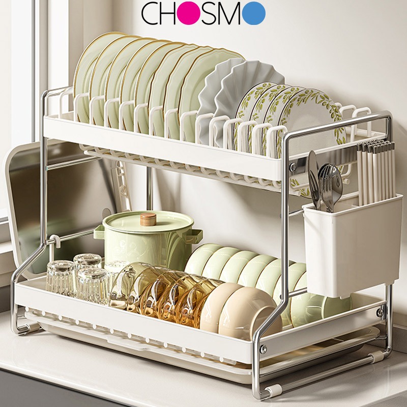 Stainless Steel Dish Dryer Rack Countertop Kitchen Dish Rack Cup Holder ...