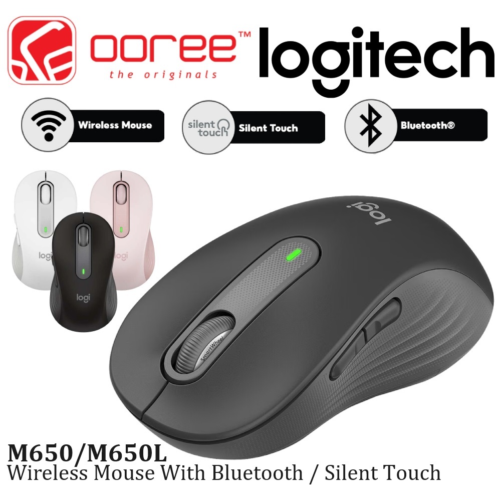 LOGITECH SIGNATURE M650 / M650 L WIRELESS MOUSE WITH BLUETOOTH / SILENT ...