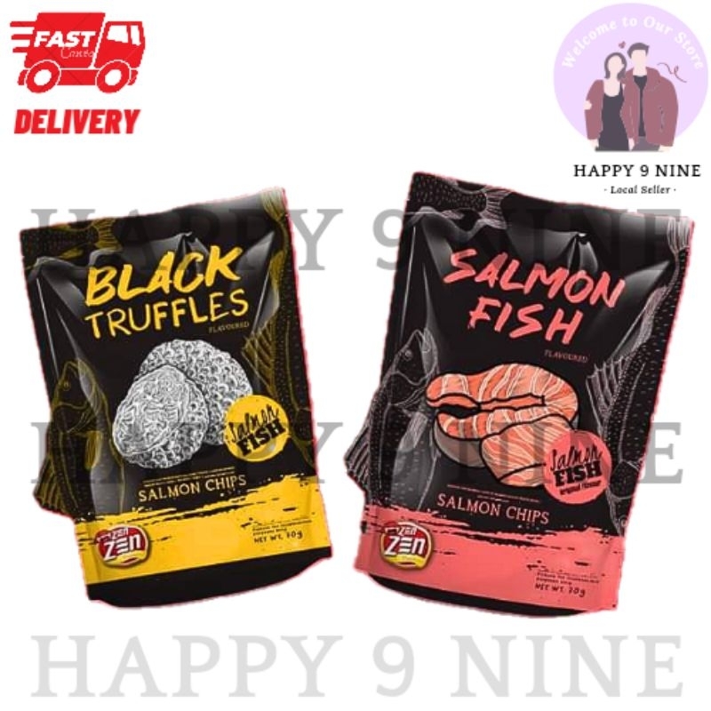 Zen Zen Salmon Fish Chips Salmon Fish Cracker Black Truffle Chips Black ...