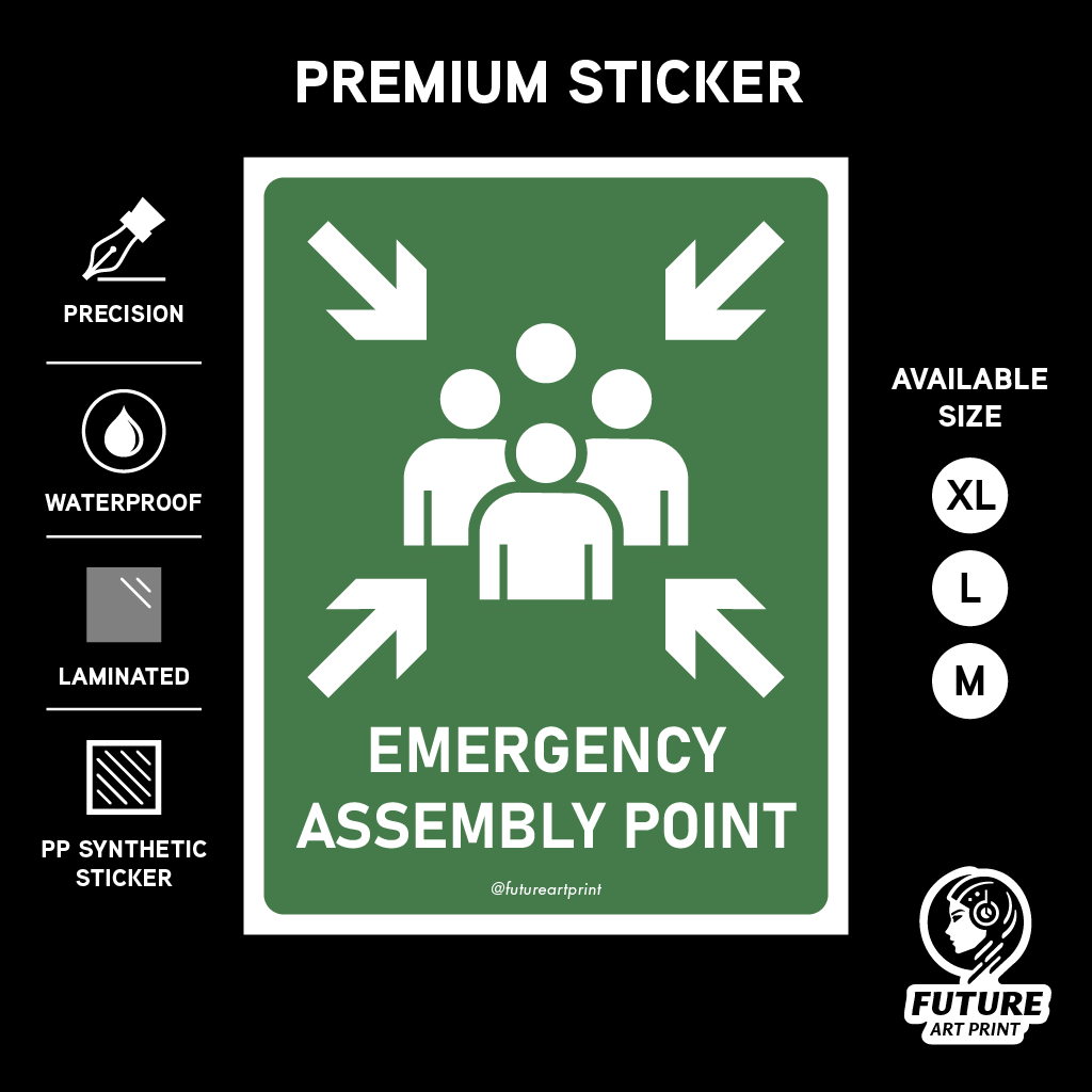 Emergency Assembly Point Sticker. Tempat Berkumpul Kecemasan Stiker ...