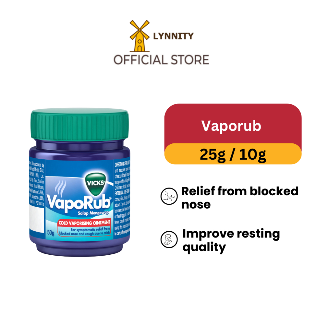 VICKS VapoRub Cold Vaporizing Ointment 25G | Shopee Singapore