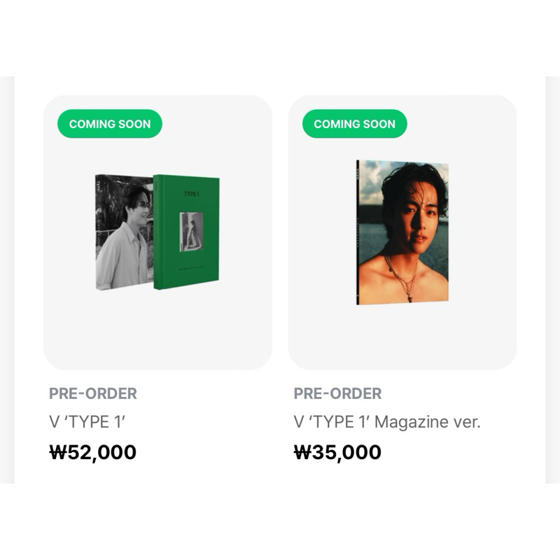 BTS V Type 1 photobook (sealed full set) | Shopee Singapore