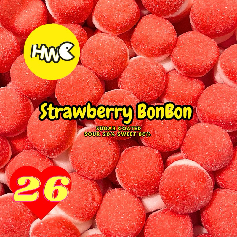 Strawberry BonBon Gummy Candy Soft Lembut Gula Gula Gummi Sweet Sour ...