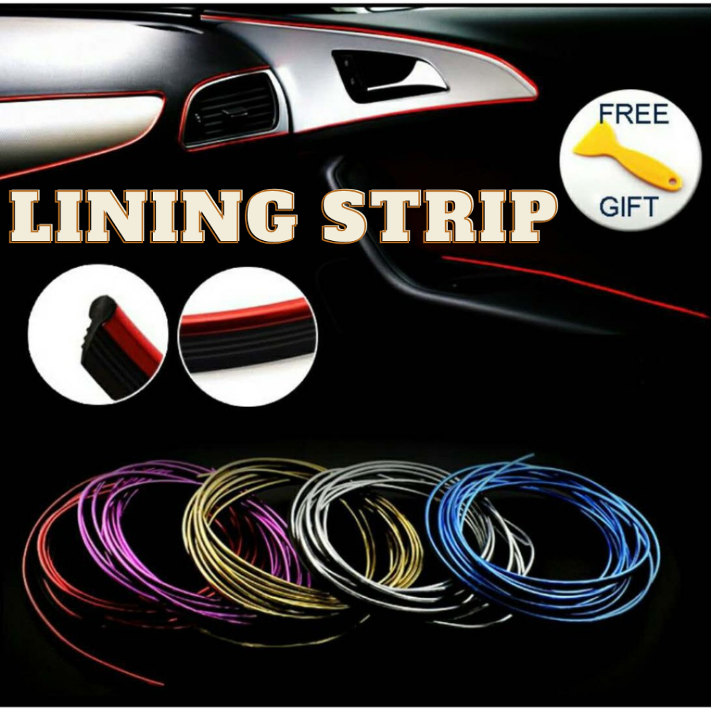 CAR INTERIOR LINING STRIP CHROME COLORFUL 3METER Dashboard Decoration ...