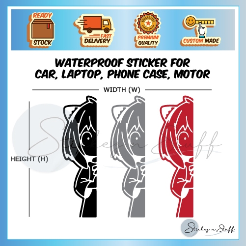 Anya Forger Hiding Smug Comic Spy x Family Anime Sticker Motorcycle ...