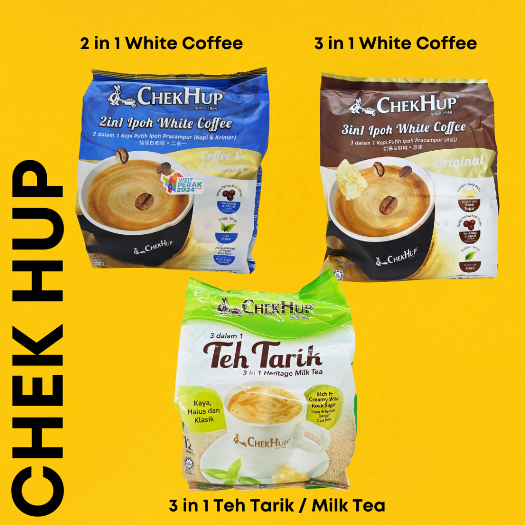 Chek Hup Ipoh White Coffee & Heritage Milk Tea (12's / HALAL) Kopi ...