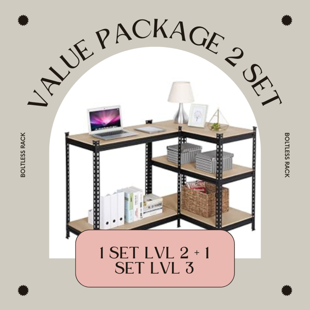 BOLTLESS RACK LEVEL 2 / RAK 3 TINGKAT / DAPUR / MULTI/ SHELF/STORAGE ...