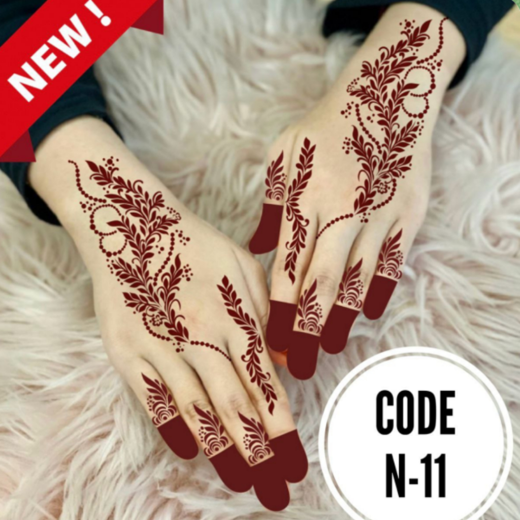 Stiker Inai Tekap Pengantin Nikah Tunang Pelekat Enai Henna Stencil ...