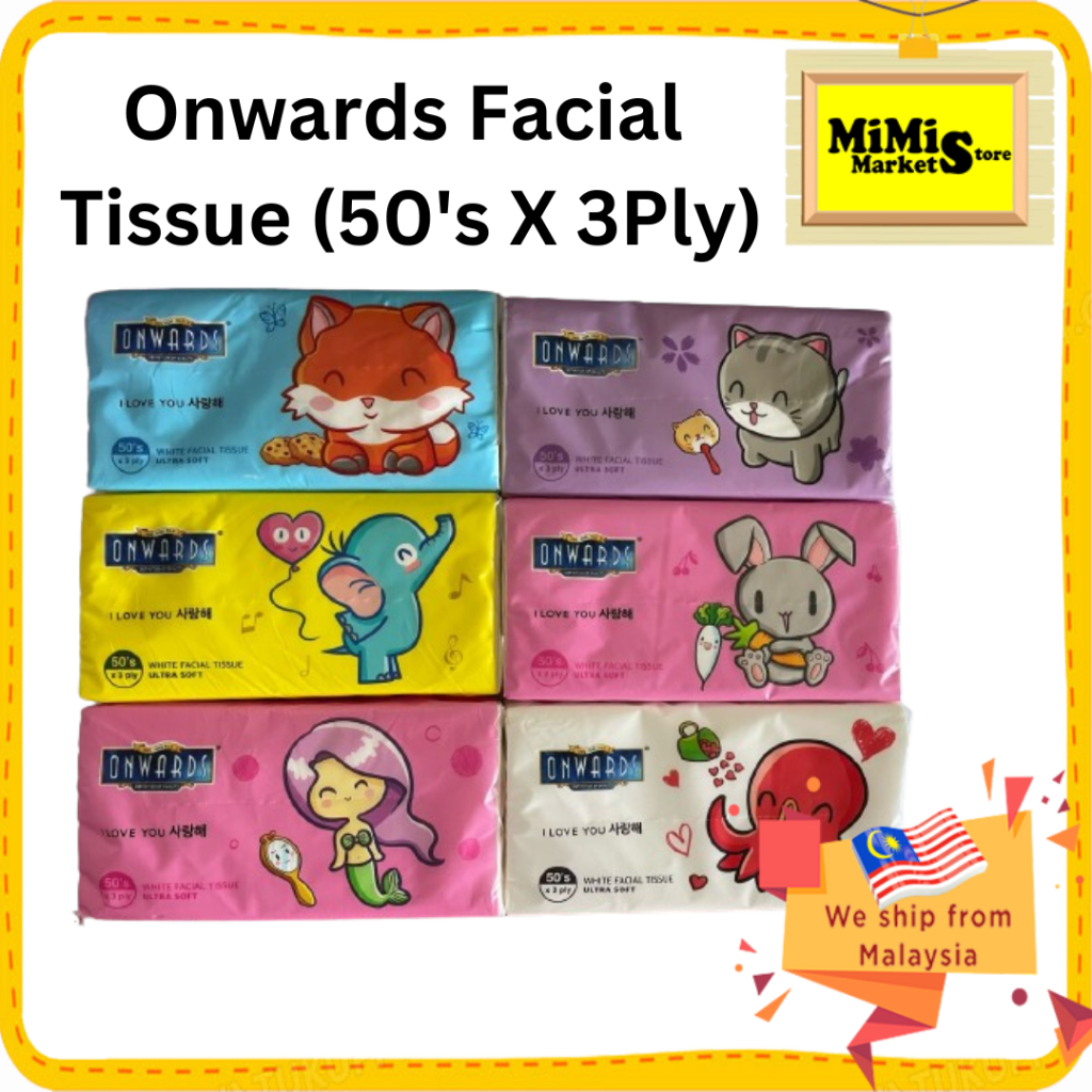 Onwards Tissue White Facial Tissue 1 Packs Of 50's X 3 Ply White Facial ...