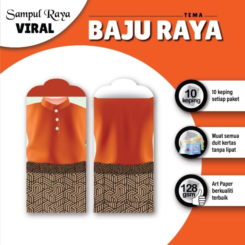 SAMPUL RAYA DESIGN TEMA BAJU RAYA 10PCS/PACK | Shopee Singapore