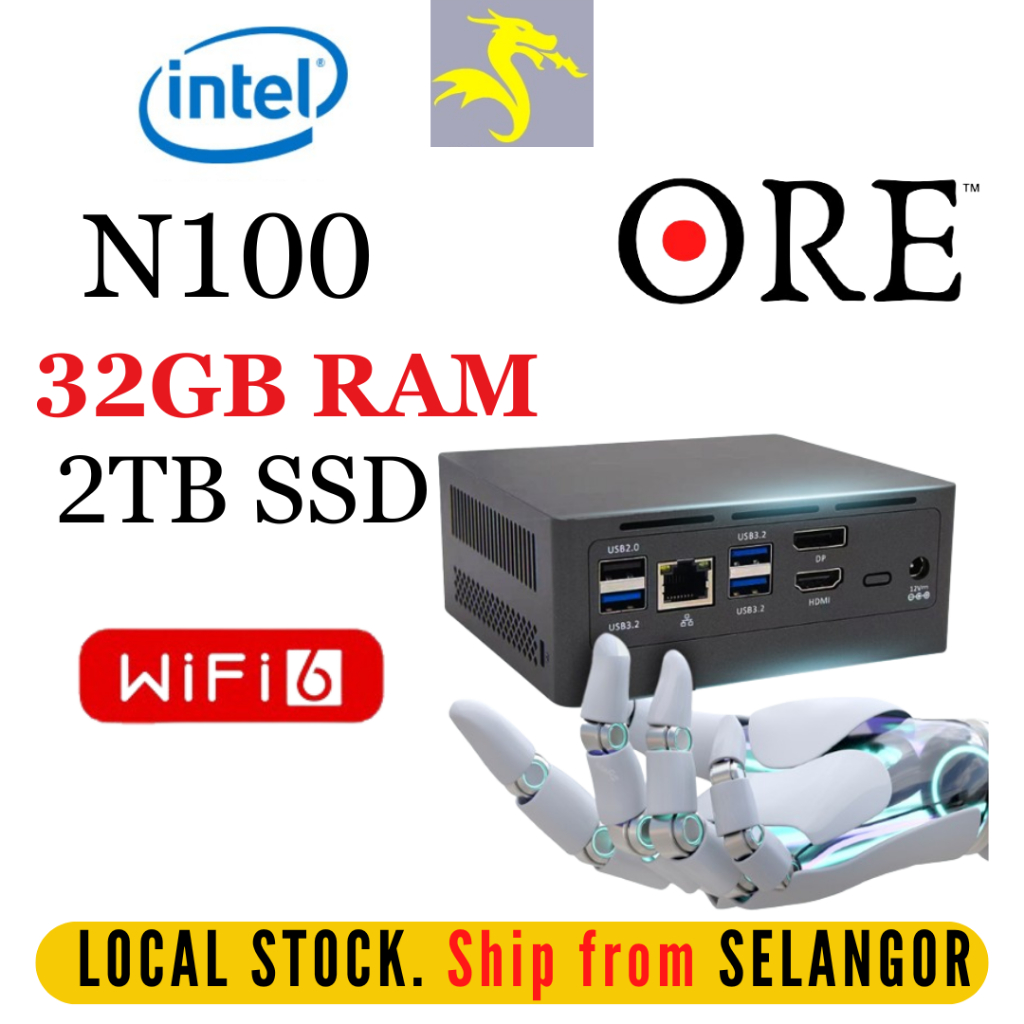 ORE N9E Intel N100 Windows Mini PC 32GB DDR4 RAM 2TB NVME SSD PC Gaming PC Computer Desktop ...