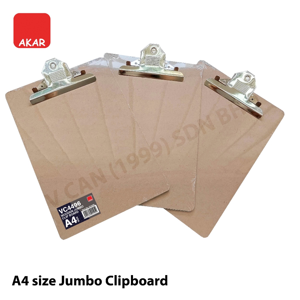AKAR A4 Wooden Jumbo Clip Board / A5 Klip Board / Papan Klip A4 / Fail ...