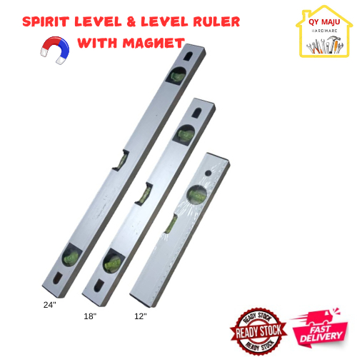 Magnetic Spirit Level Water Level Ruler Timbang Air Magnet Measuring ...