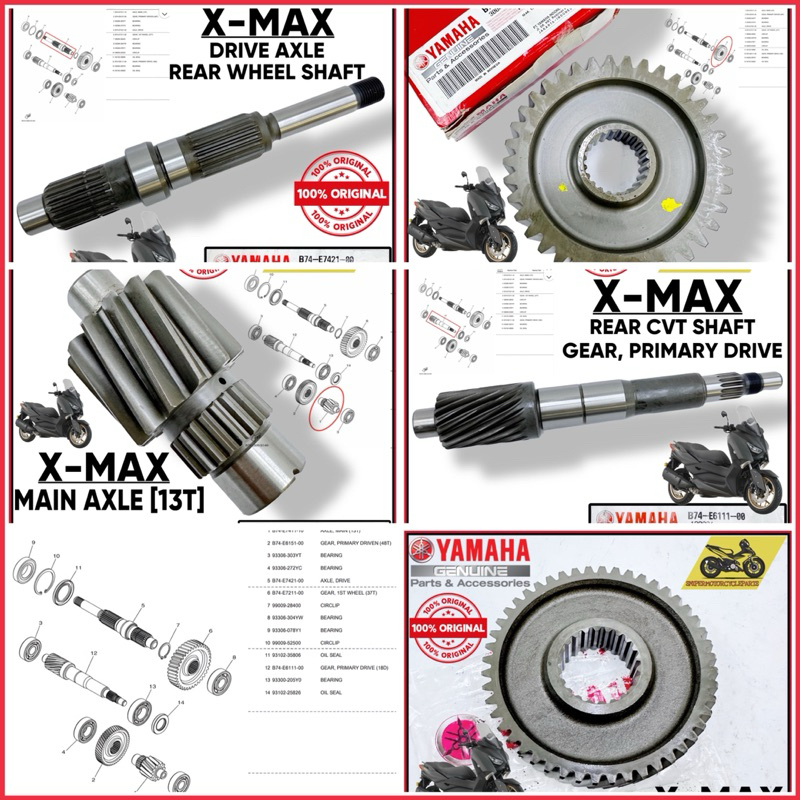 XMAX X-MAX 250 XMAX ENGINE ENJIN GEAR BOX SET CVT B74 TRANSMISSION KIT ...