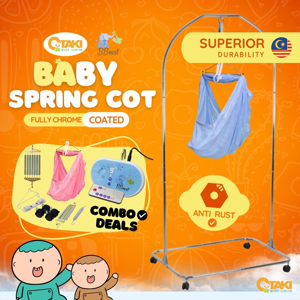 My Dear Baby Spring Cot Chrome Anti Rust Baby Cradle Electric Baby ...