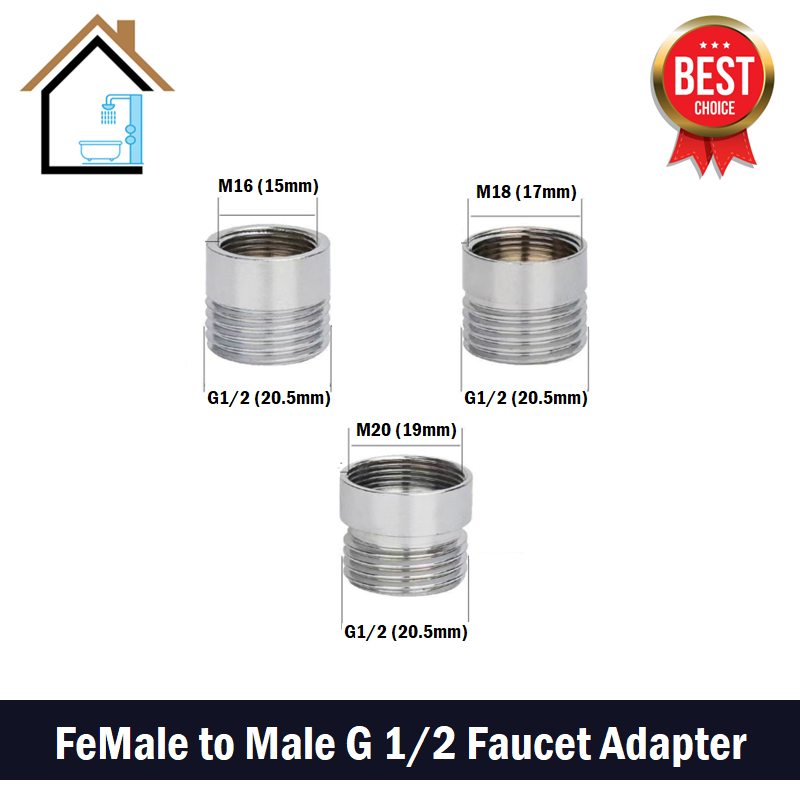 [D Series] Brass Material Female to Male G 1/2 Faucet Adapter ...