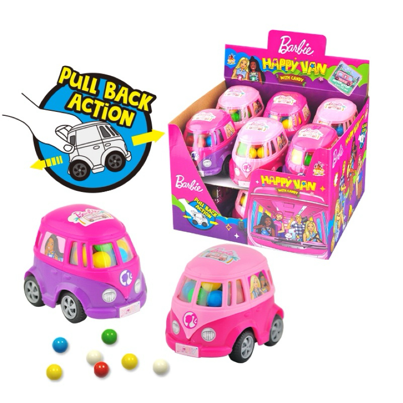 15g x 12’s BARBIE HAPPY VAN WITH CANDY (PULL BACK ACTION) | Shopee ...