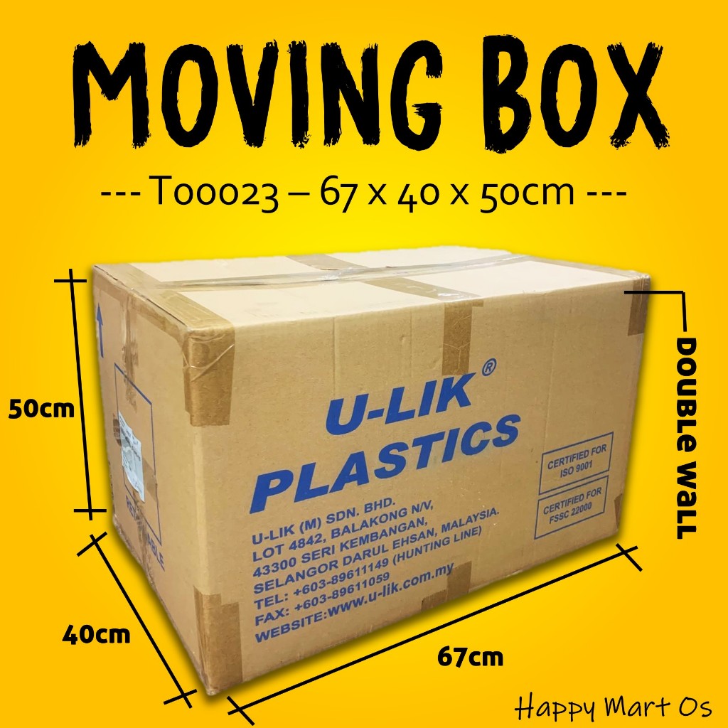 Big Carton Box 67 x 40 x 50 cm Kotak Tebal Pindah Rumah Moving House ...