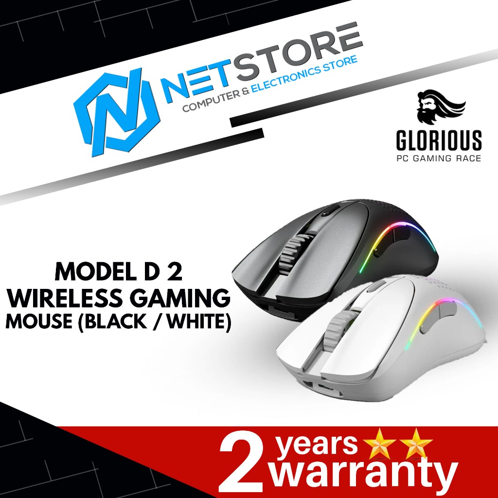 GLORIOUS MODEL D 2 WIRELESS GAMING MOUSE (BLACK / WHITE) | Shopee Singapore