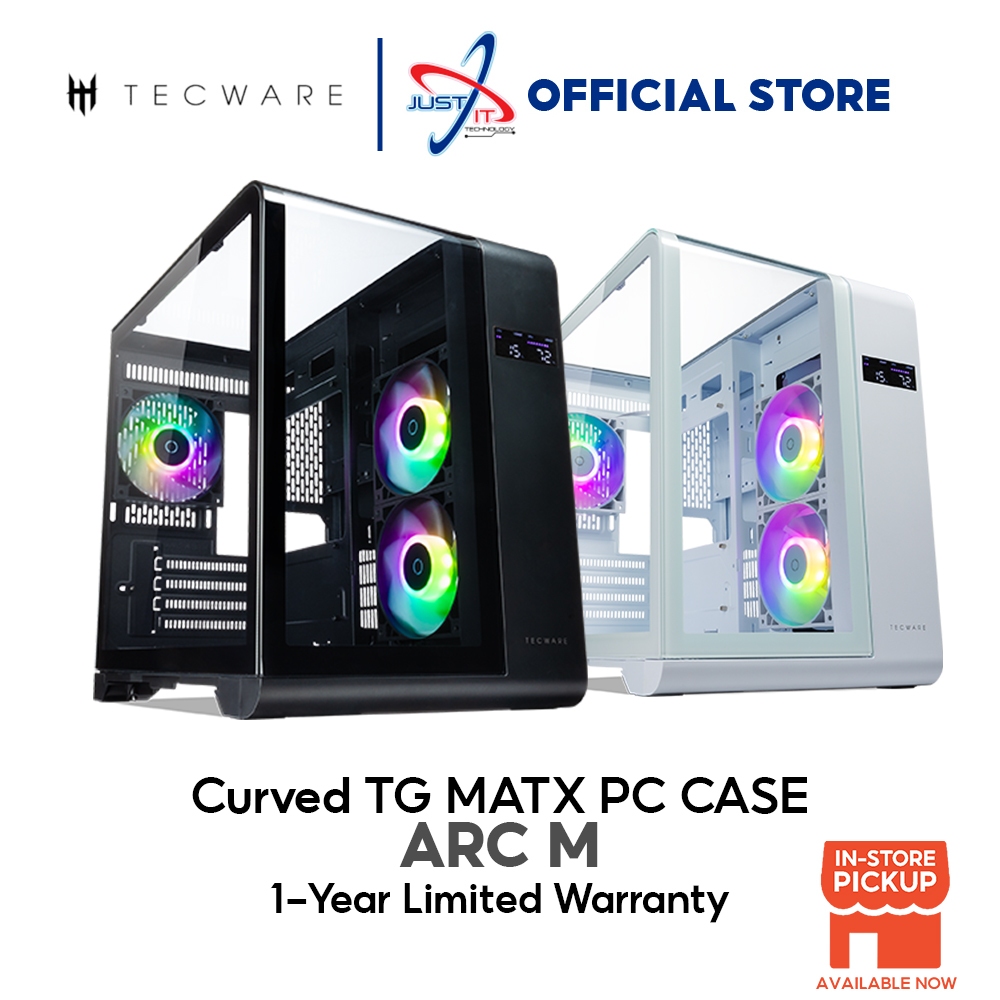 TECWARE Arc M ARGB Curved TG M-ATX PC Case - Black/White | Shopee Singapore